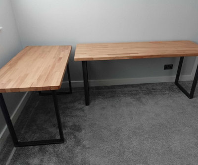 Solid Oak Staved Desk - Natural