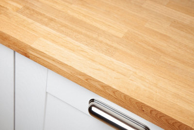 Solid Oak Wood Worktop 3M X 635mm X 22mm - Premium Real Wooden Timber ...