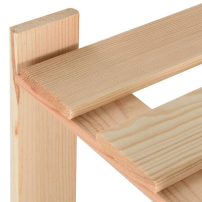 Solid Pine 3-Tier Storage Rack - 60x28.5x90cm