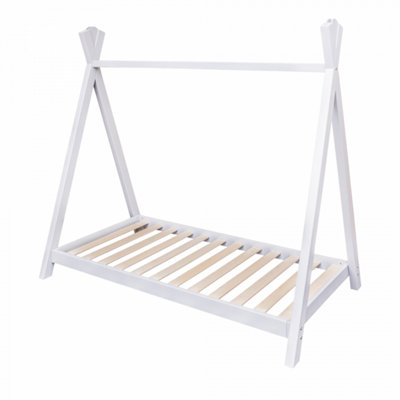 Solid Pine Teepee Toddler Bed White With Slats Low Childrens Bed | DIY ...
