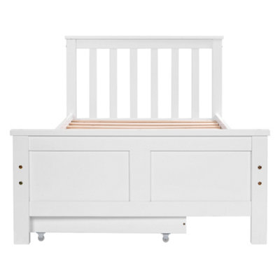 Solid Pine Wood Single Bed Frame with 2 Large Wooden Drawers, 3ft ...