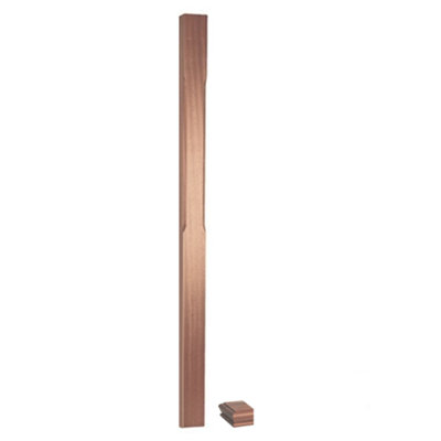 Solid Sapele Dark Hardwood Half Stop Chamfer Newel Post 90mm x 44mm x ...