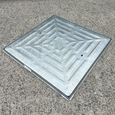 Solid Top Steel Galvanised Manhole Cover & Frame 600mm x 600mm Overall ...