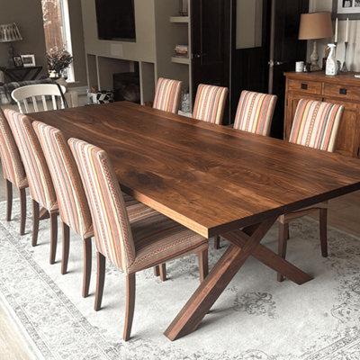 Solid Walnut Dining Table - Walnut X Legs