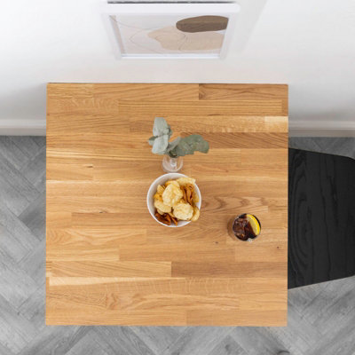Solid Wood Oak Table Top - 600m x 600mm x 27mm - Top Grade European ...