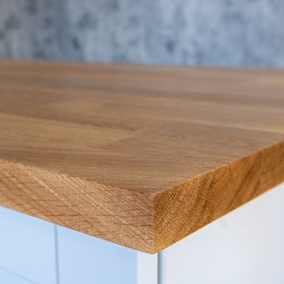 Solid Wood Oak Worktop 1m x 650mm x 28mm - Premium Solid Wood Kitchen ...