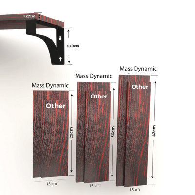 Solid Wood Pine Floating Shelves Set of 3 Wall Mounted Shelves for ...