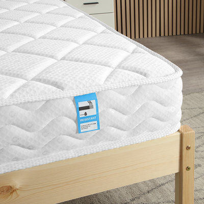 Solid Wooden Bed Frame Double With Pocket Sprung & Memory Foam Mattress