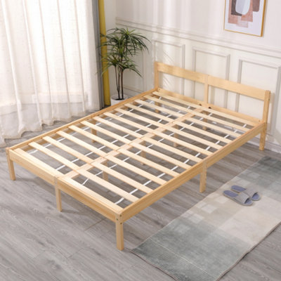 Solid Wooden Double Bed Frame - Pine
