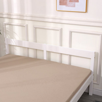 Solid Wooden Double Bed Frame - White