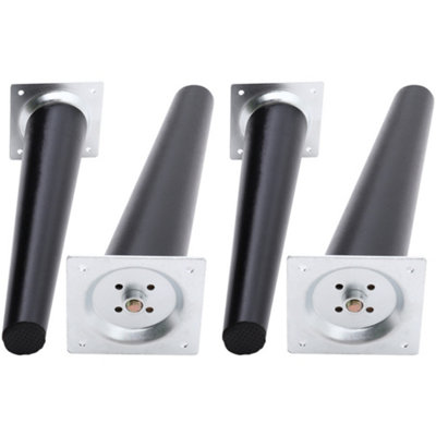 Solid Wooden Tilt 10 DegreesFurniture Legs Black Round Table Legs,4 Pcs ...