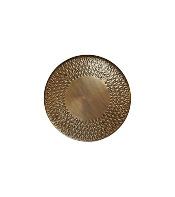 Solis Embossed Tray - Metal - L40 x W40 x H2 cm - Gold | DIY at B&Q