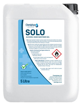 Solo 70% Hand Sanitiser Gel 5 Litres