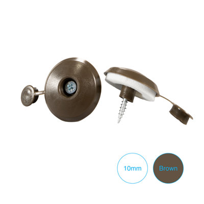 Shop Solstice 10mm Brown Polycarbonate Sheet Fixing Buttons - Pack Of 10