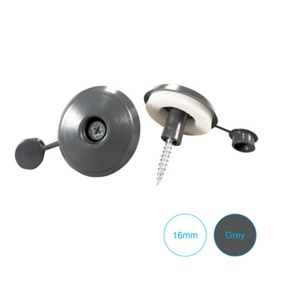 Solstice 16mm Grey Polycarbonate Sheet Fixing Buttons - Pack Of 10