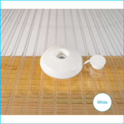 Solstice 16mm White Polycarbonate Sheet Fixing Buttons - Pack Of 10