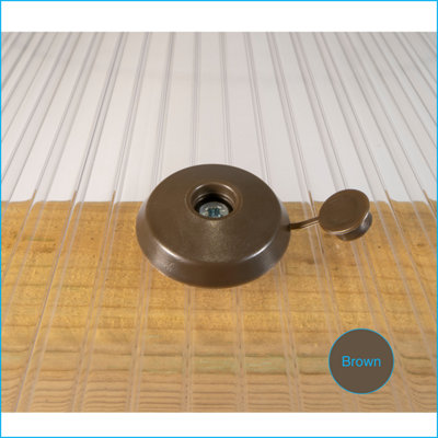 Solstice 25mm Brown Polycarbonate Sheet Fixing Buttons - Pack Of 10