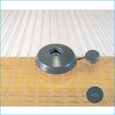 Solstice 25mm Grey Polycarbonate Sheet Fixing Buttons - Pack Of 10