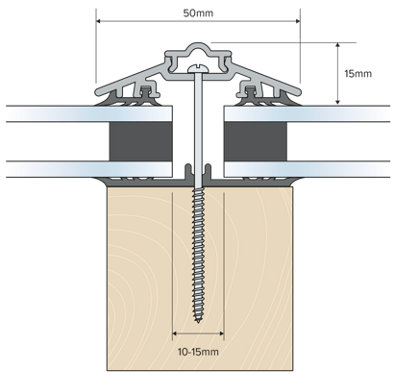 Solstice Capex 50mm Concealed Fix Glazing Bar and Rafter Gasket 4.8m White