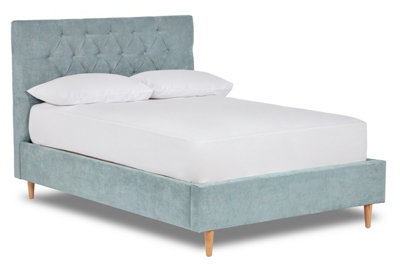 Solstice Modern Tall Chesterfield Fabric Bed Base Only 4FT Small Double ...