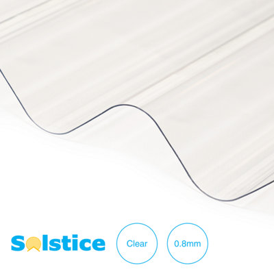 Solstice PVC Corrugated Sheet Clear 2500mm x 950mm x 0.8mm - Pack of 7