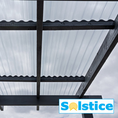 Solstice PVC Corrugated Sheet Clear 2500mm x 950mm x 0.8mm - Pack of 7