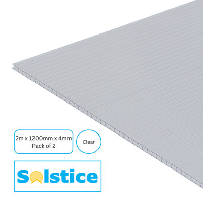 Solstice Twinwall Polycarbonate Sheet Clear 2000mm x 1200mm x 4mm ...