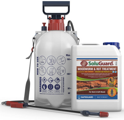 Soluguard Woodworm and Rot Treatment (5L Clear & Sprayer) - Ready for ...