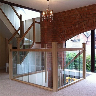 Solution Clear Toughened Glass Landing Panel (H)860mm (W)200mm (T)8mm ...