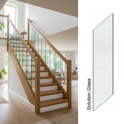 Solution Clear Toughened Glass Rake Panel (H)800mm (W)200mm (T)8mm ...