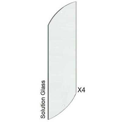 Solution Rake Clear Glass Panel Pack Of 4 - Traditional Products Ltd