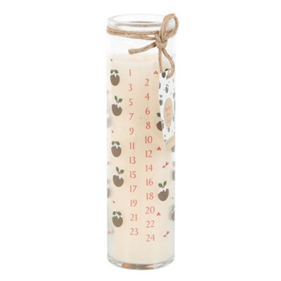 Something Different Advent Christmas Pudding Tube Candle Clear/Natural ...