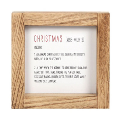 Something Different Definition Wooden Christmas Door Sign White/Brown ...