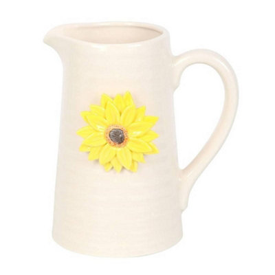 Something Different Hello Sunshine Ceramic Sunflower Flower Jug Ceramic ...