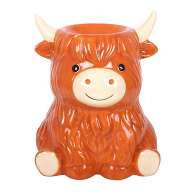 SOMETHING DIFFERENT HIGHLAND COW OIL BURNER & WAX MELTS ORANGE (ONE SIZE)
