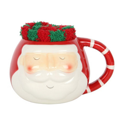 Something Different Santa Claus Christmas Mug and Sock Set Red/White ...