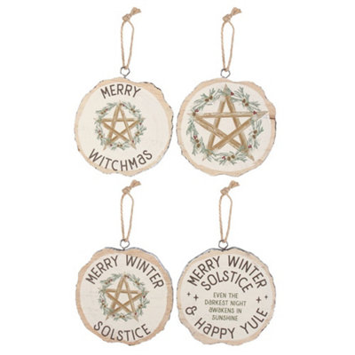 Something Different Solstice Winter Door Sign Set (Pack of 16) Cream ...