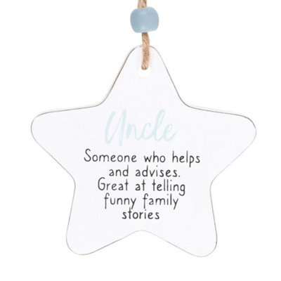 Something Different Uncle Star Hanging Sentiment Sign White/Blue/Black ...