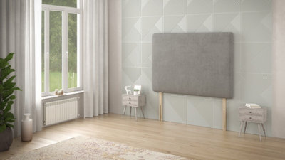 Somnior 2FT6 Doll Small Single 32 inches Plush Silver Headboard With ...