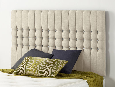 Somnior 3FT Galaxy Single 32 inches Tweed Natural Headboard With Wooden ...