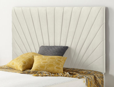 Somnior 3FT Platinum Single 32 inches Plush Ivory Headboard With Wooden ...