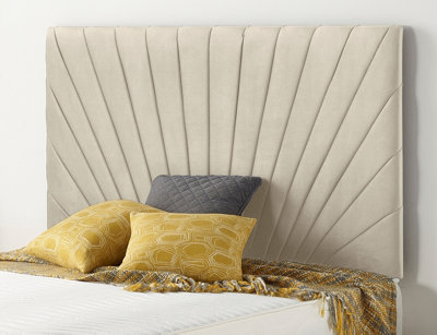 Somnior 4FT Platinum Small Double 32 inches Tweed Natural Headboard ...