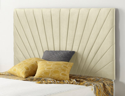 Somnior 5FT Platinum King 32 inches Beige Linen Headboard With Wooden ...