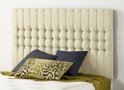 Somnior 6FT Galaxy Super King 32 inches Beige Linen Headboard With ...