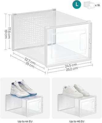 SONGMICS 18 Shoe Organizing Boxes, Stackable Storage Solution ...