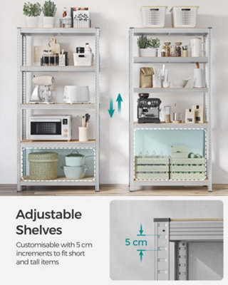 SONGMICS 5-Tier Heavy-Duty Shelving Units, Set Of 2 Steel Shelving ...