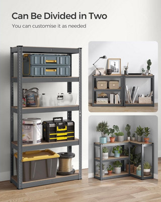 SONGMICS 5-Tier Steel Storage Unit, Shelves, Bolt-Free Assembly, Great ...