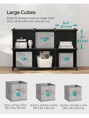 SONGMICS 6 Cube Storage Unit, Modular Plastic Cube Storage Organiser ...
