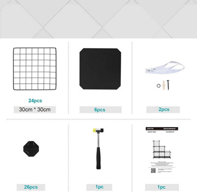 SONGMICS 6-Cube Wire Grid Storage Rack, Interlocking Shelving Unit with ...