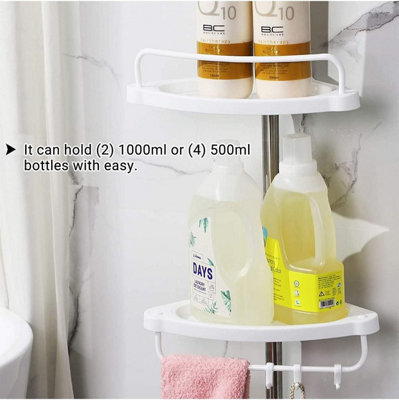 SONGMICS Adjustable Bathroom Corner Shelf, Telescopic Shower Caddy ...